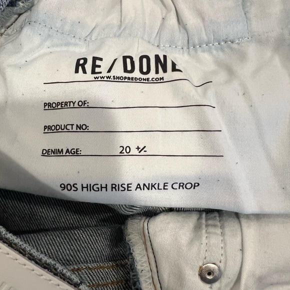 Re/Done | Jeans | Redone 9s High Rise Ankle Crop Jeans In Dusk Destroy ...